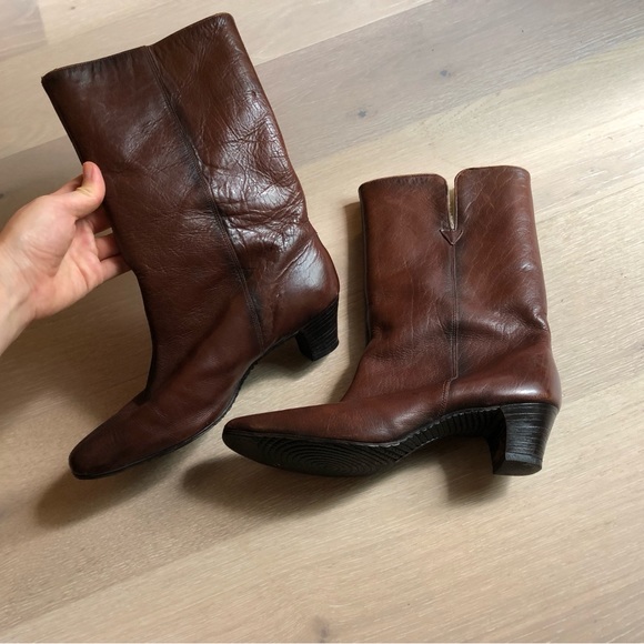 Shoes | Vintage 10 Leather Elgin Sherpa Lined Boots Womens 7 | Poshmark